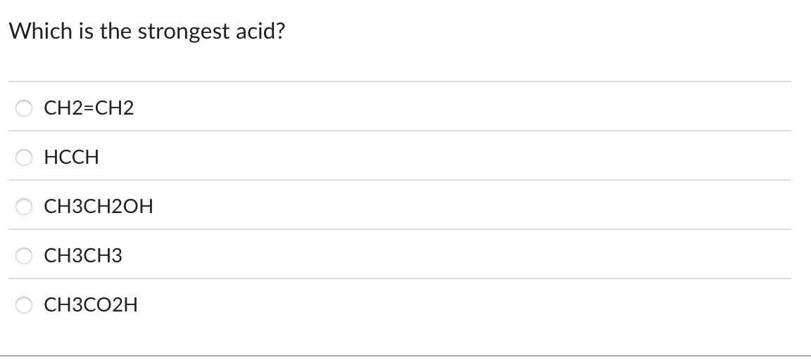 Solved Which is ﻿the strongest | Chegg.com