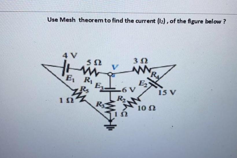 Solved Use Mesh theorem to find the current (12), of the | Chegg.com