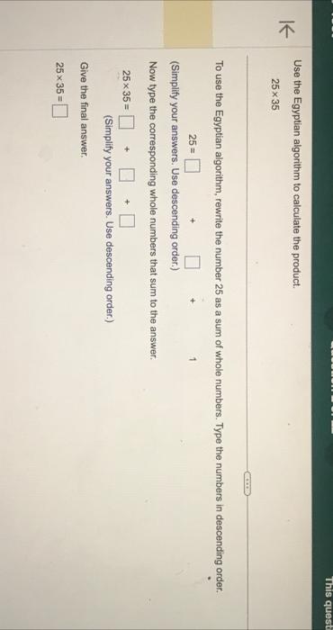 Solved Use the Egyptian algorithm to calculate the product. | Chegg.com