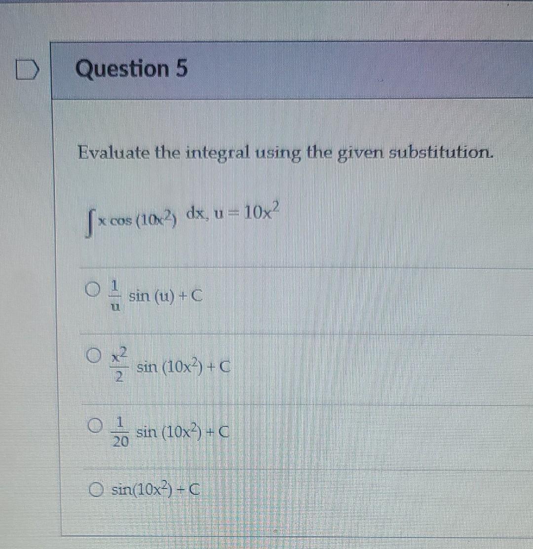 Solved Evaluate the integral using the given substitution. | Chegg.com