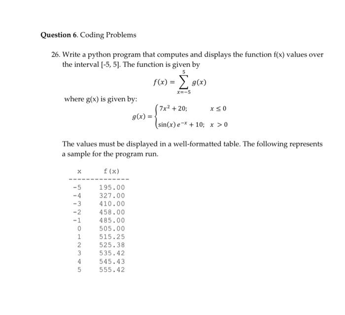 Solved 26 Write A Python Program That Computes And Displays 7975