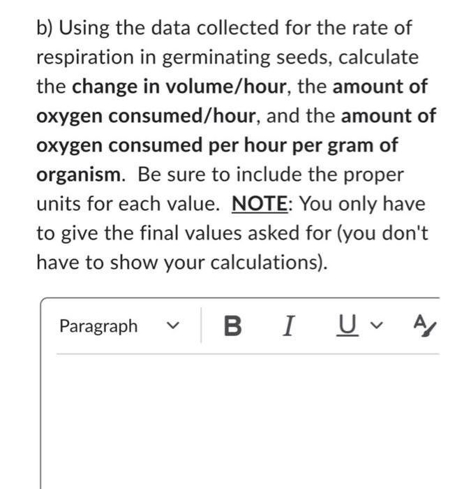 Solved b) Using the data collected for the rate of | Chegg.com
