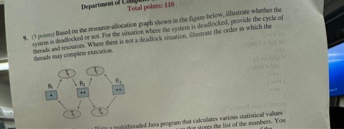 Solved 9. (3 points) Based on the resource-allocation graph | Chegg.com