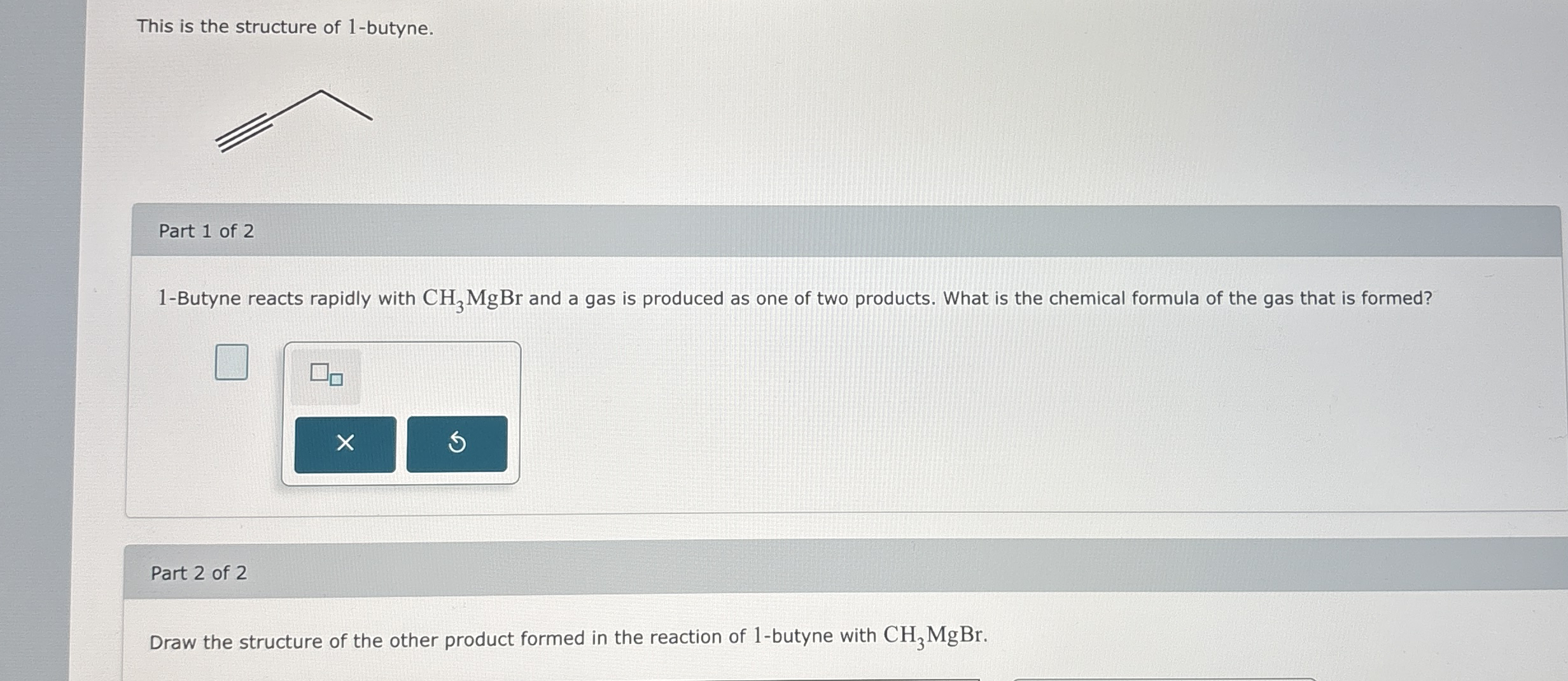 This is the structure of 1-butyne.Part 1 ﻿of | Chegg.com