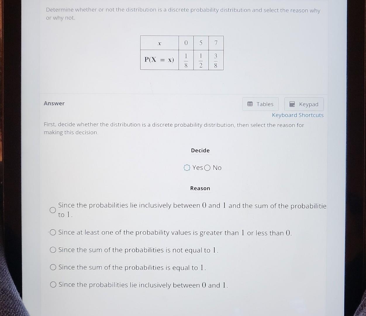 Solved Determine whether or not the distribution is a | Chegg.com