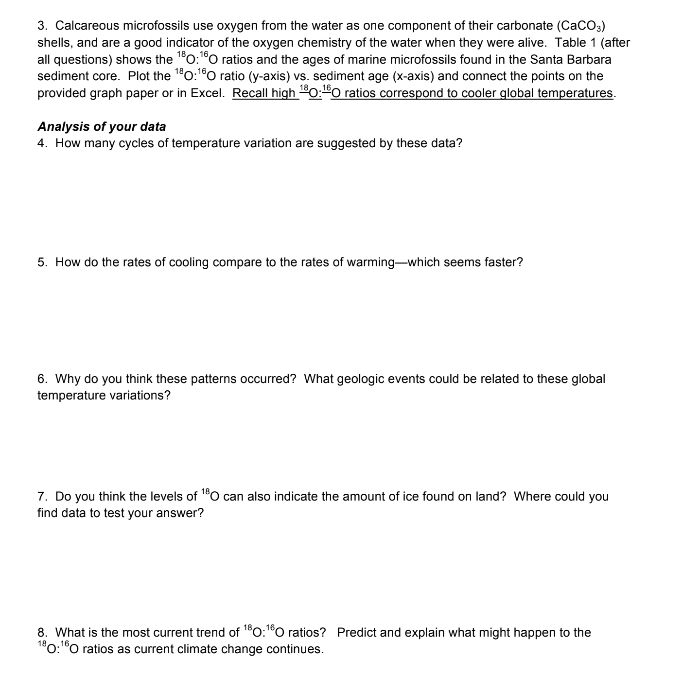 3 ﻿calcareous Microfossils Use Oxygen From The Water