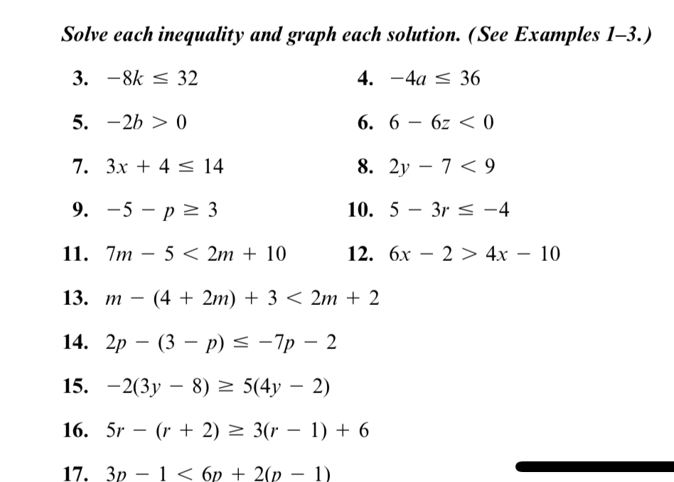 Solved Solve each inequality and graph each solution. (See | Chegg.com