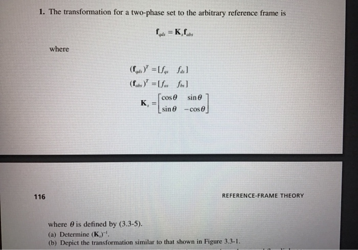 1. The transformation for a two-phase set to the | Chegg.com