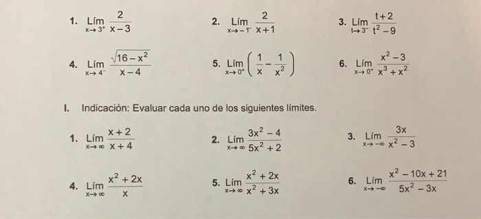 Solved 2 1. Lim x3* X-3 2 2. Lim -- X+1 t+2 3. Lím +3t2-9 | Chegg.com