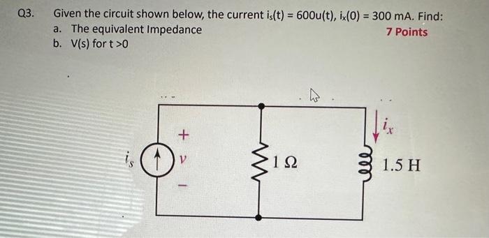 Solved Q3. Given the circuit shown below, the current | Chegg.com