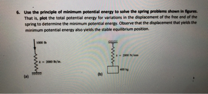 Solved 6. Use the principle of minimum potential energy to | Chegg.com