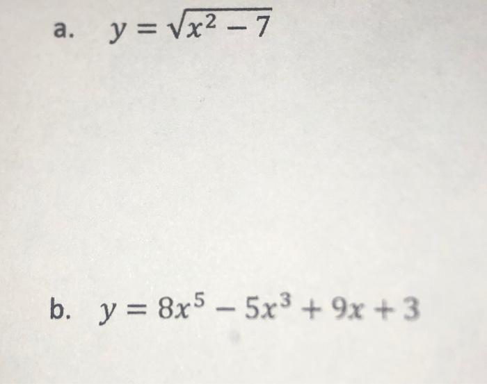 Solved algebraically determine if the following equations | Chegg.com