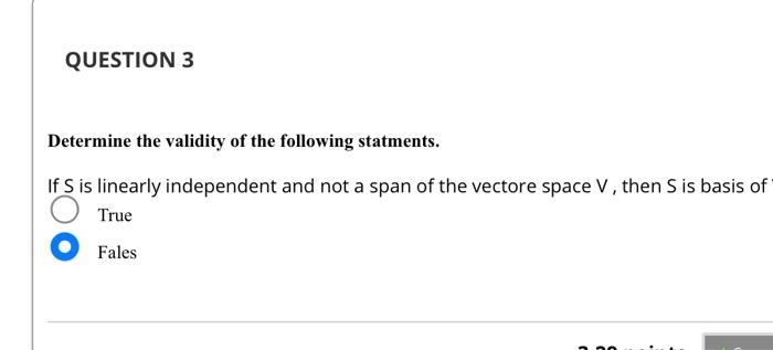 Solved Determine the validity of the following statments. If | Chegg.com