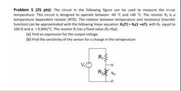 Solved Problem 5 (25 ﻿pts): The circuit in the following | Chegg.com