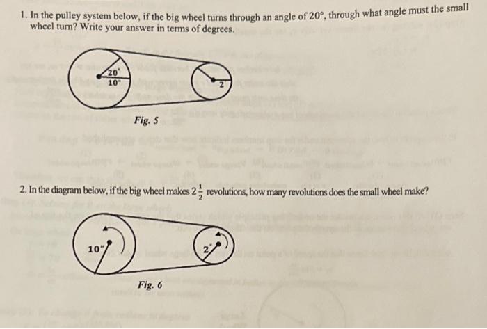 Solved 1. In the pulley system below, if the big wheel turns | Chegg.com