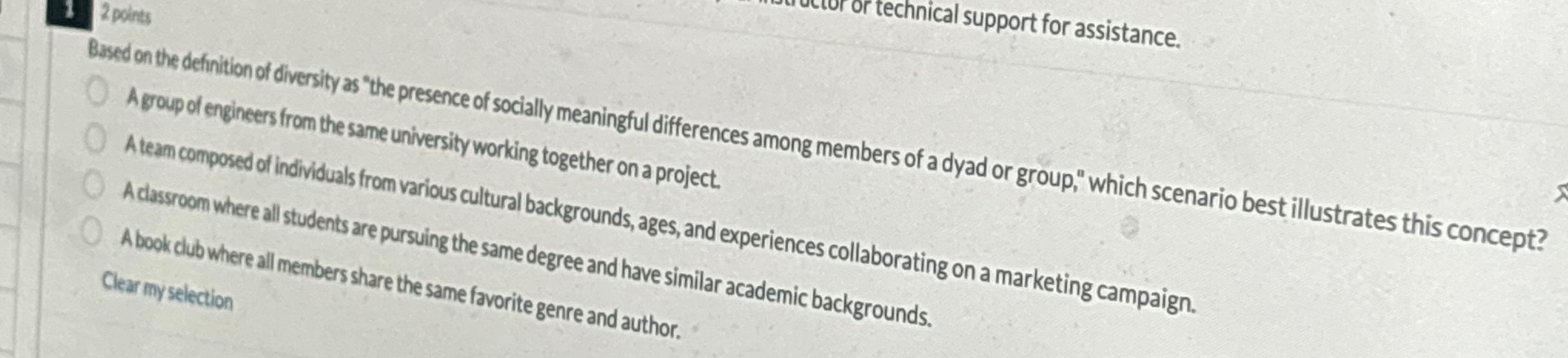 Solved Based on the definition of diversity as "the presence | Chegg.com