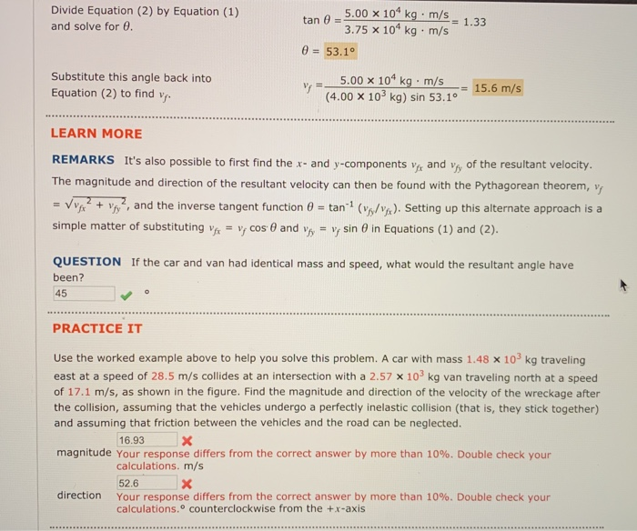 Solved GOAL Analyze a two-dimensional inelastic collision. | Chegg.com