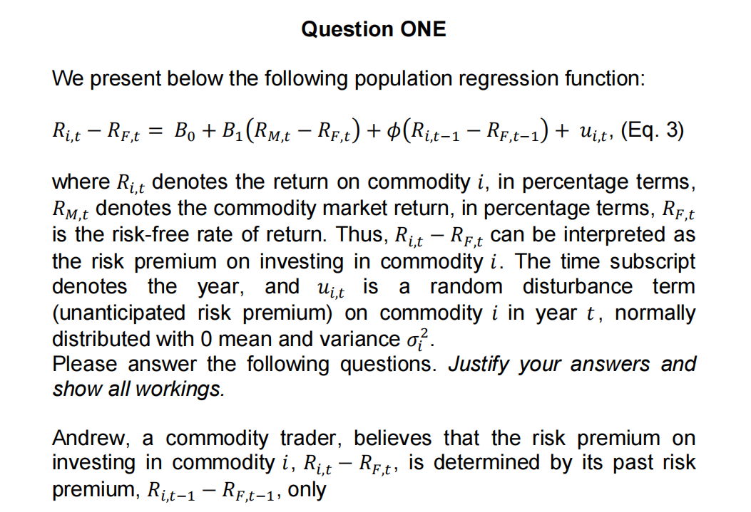 Solved Question ONEWe present below the following population | Chegg.com