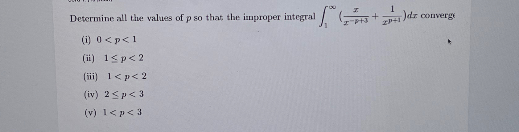 Solved Determine all the values of p ﻿so that the improper | Chegg.com
