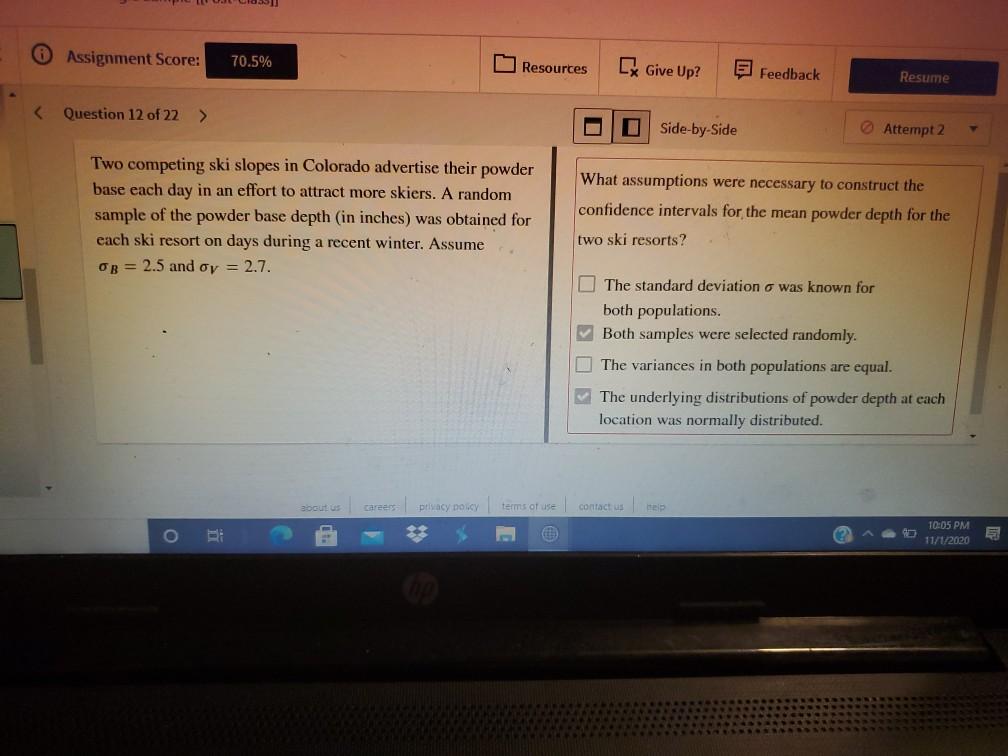 Solved Assignment Score: 70.5% Resources [ Give Up? Feedback | Chegg.com