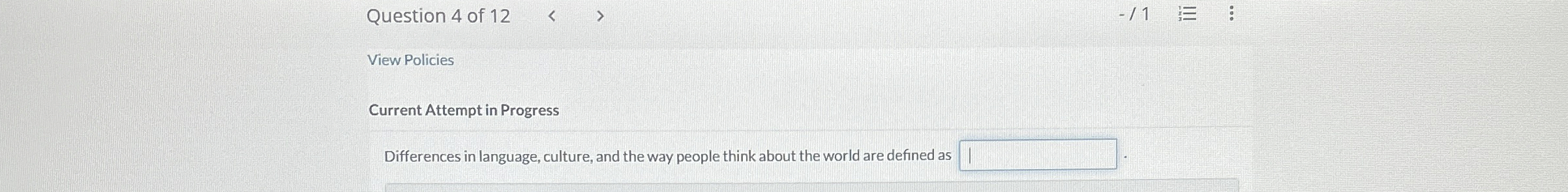 Solved Question 4 ﻿of 12View PoliciesCurrent Attempt in | Chegg.com