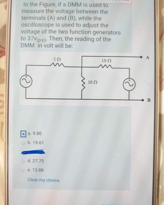Solved In the Figure, if a DMM is used to measure the | Chegg.com