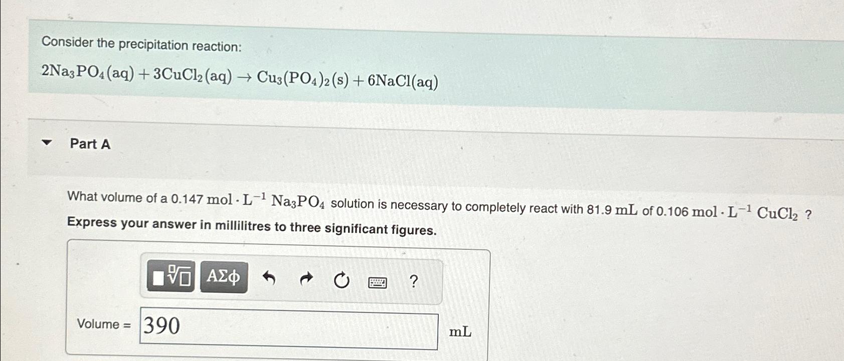 Solved Consider the precipitation | Chegg.com