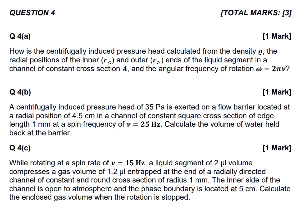 Solved QUESTION 4[TOTAL MARKS: [3]Q 4(a)[1 ﻿Mark]How is the | Chegg.com