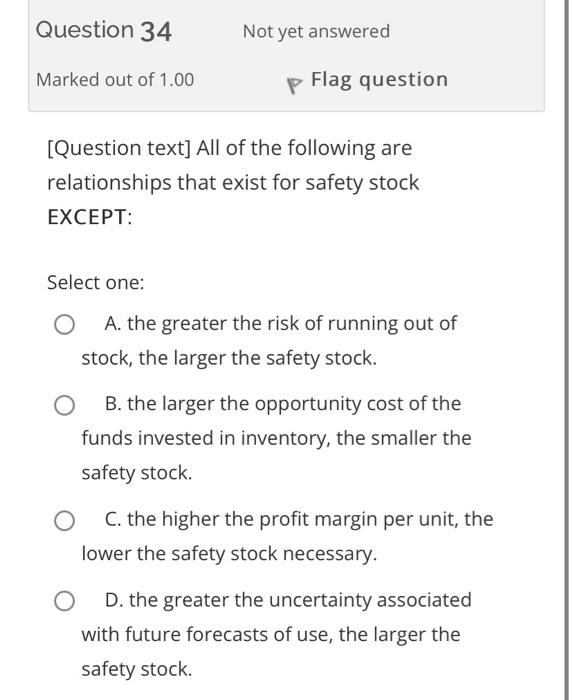 Solved Question 31 Not yet answered Marked out of 1.00 p | Chegg.com