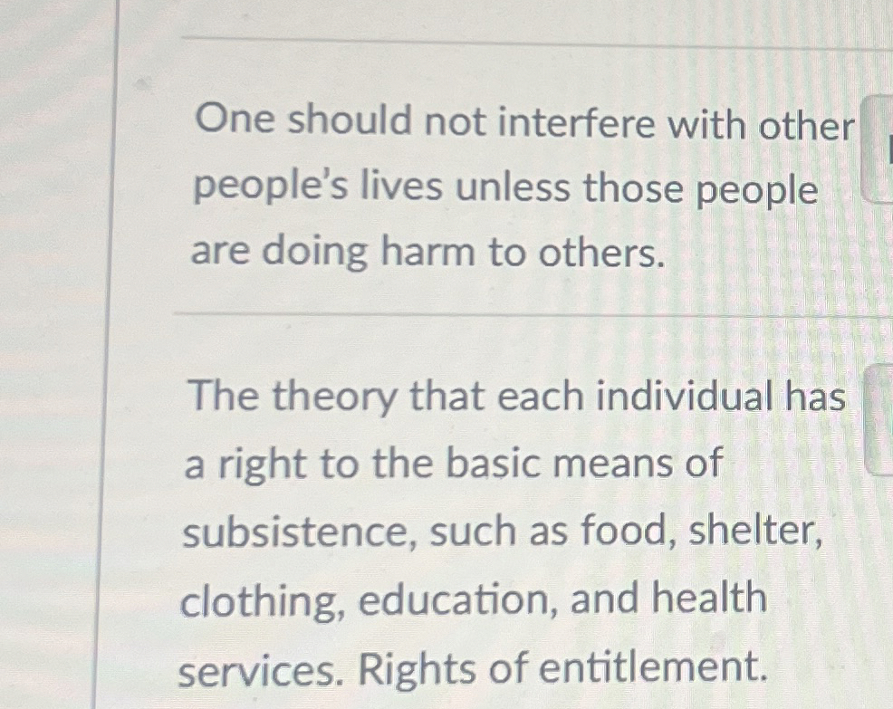 Solved One should not interfere with other people's lives | Chegg.com