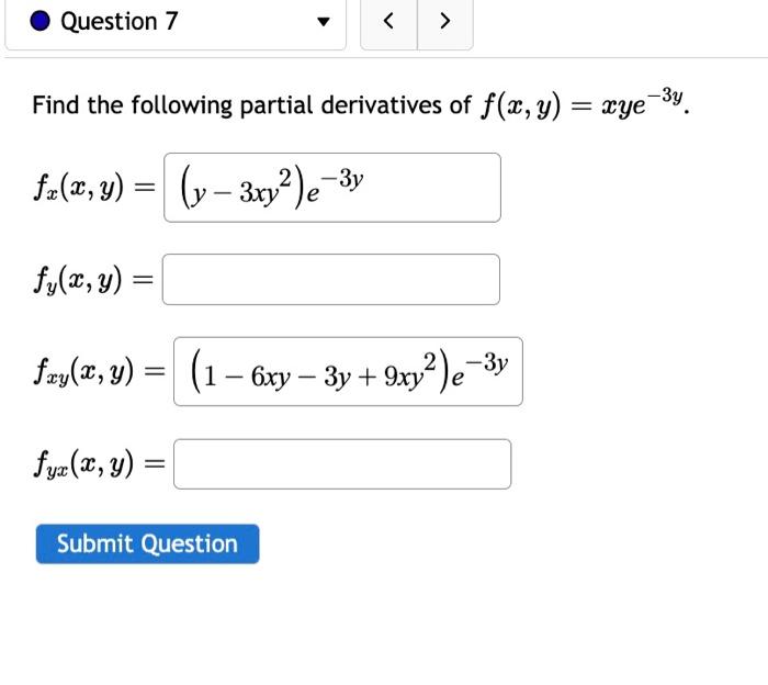 Solved Find the following partial derivatives of | Chegg.com