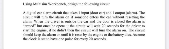Solved Using Multisim Workbench, design the following | Chegg.com