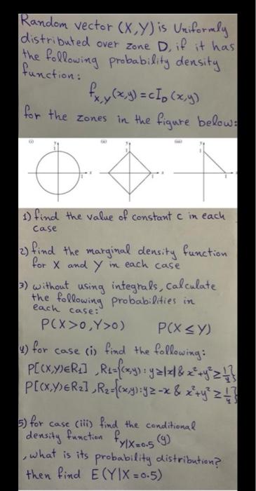 Random vector (X,Y) is Uniformly distributed over | Chegg.com