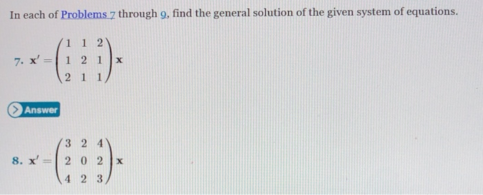 Solved In each of Problems 7 through 9, find the general | Chegg.com