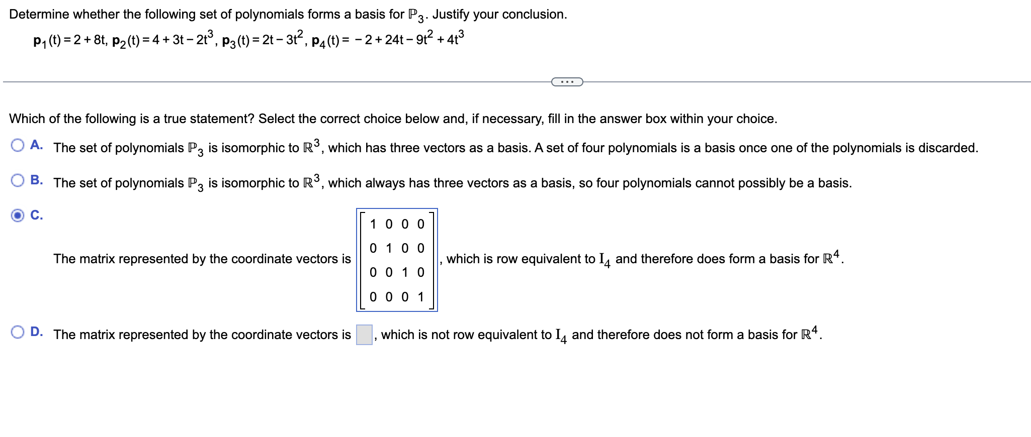 Determine whether the following set of ﻿polynomials | Chegg.com