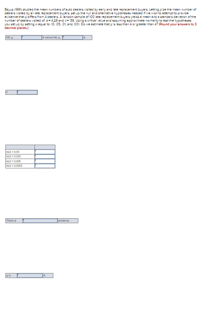 Solved Bayus (1991) ﻿studied the mean numbers of auto | Chegg.com