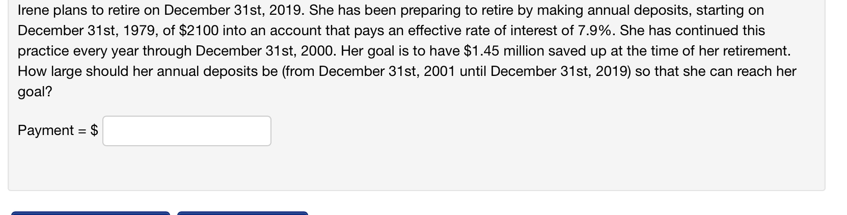 Irene plans to retire on December 31st, 2019. ﻿She | Chegg.com