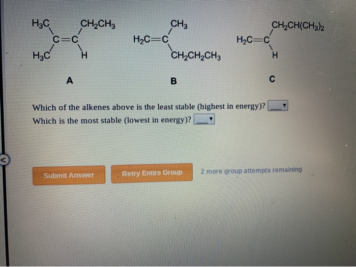 Solved H3C CH2CH3 13 H2C=C CH2CH(CH3)2 H2C=C н H2CH | Chegg.com