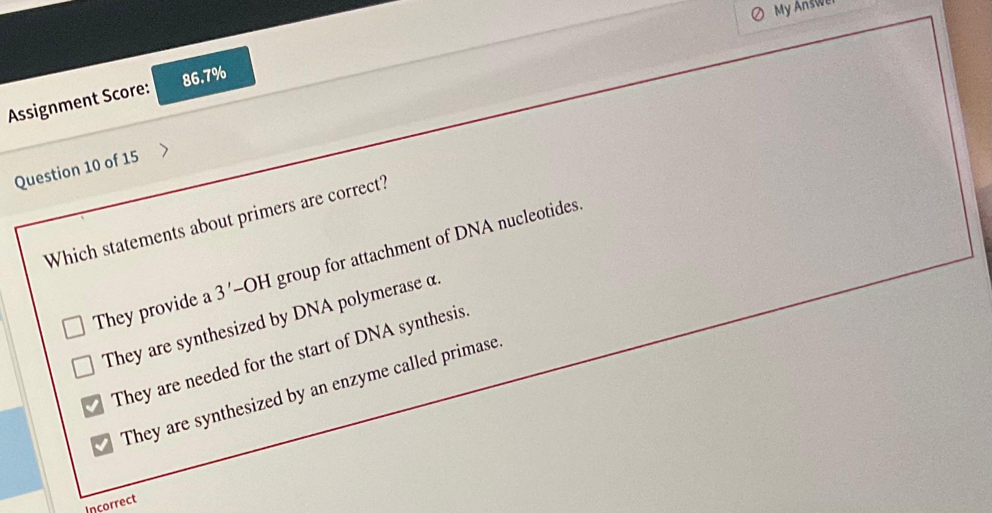 Solved Assignment Score:86.7%Question 10 ﻿of 15Which | Chegg.com