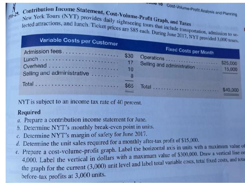 Solved 29. Contribution Incume Statement, Cost-Volume-Profi | Chegg.com