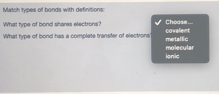 Solved Match types of bonds with definitions: What type of | Chegg.com
