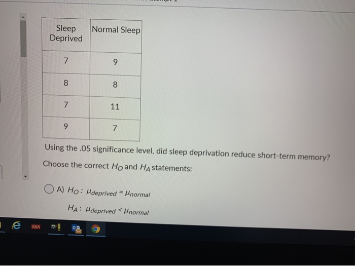 Solved A team of cognitive psychologist studying the effects | Chegg.com