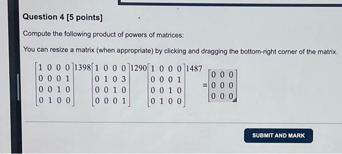 Solved Compute the following product of powers of matrices: | Chegg.com