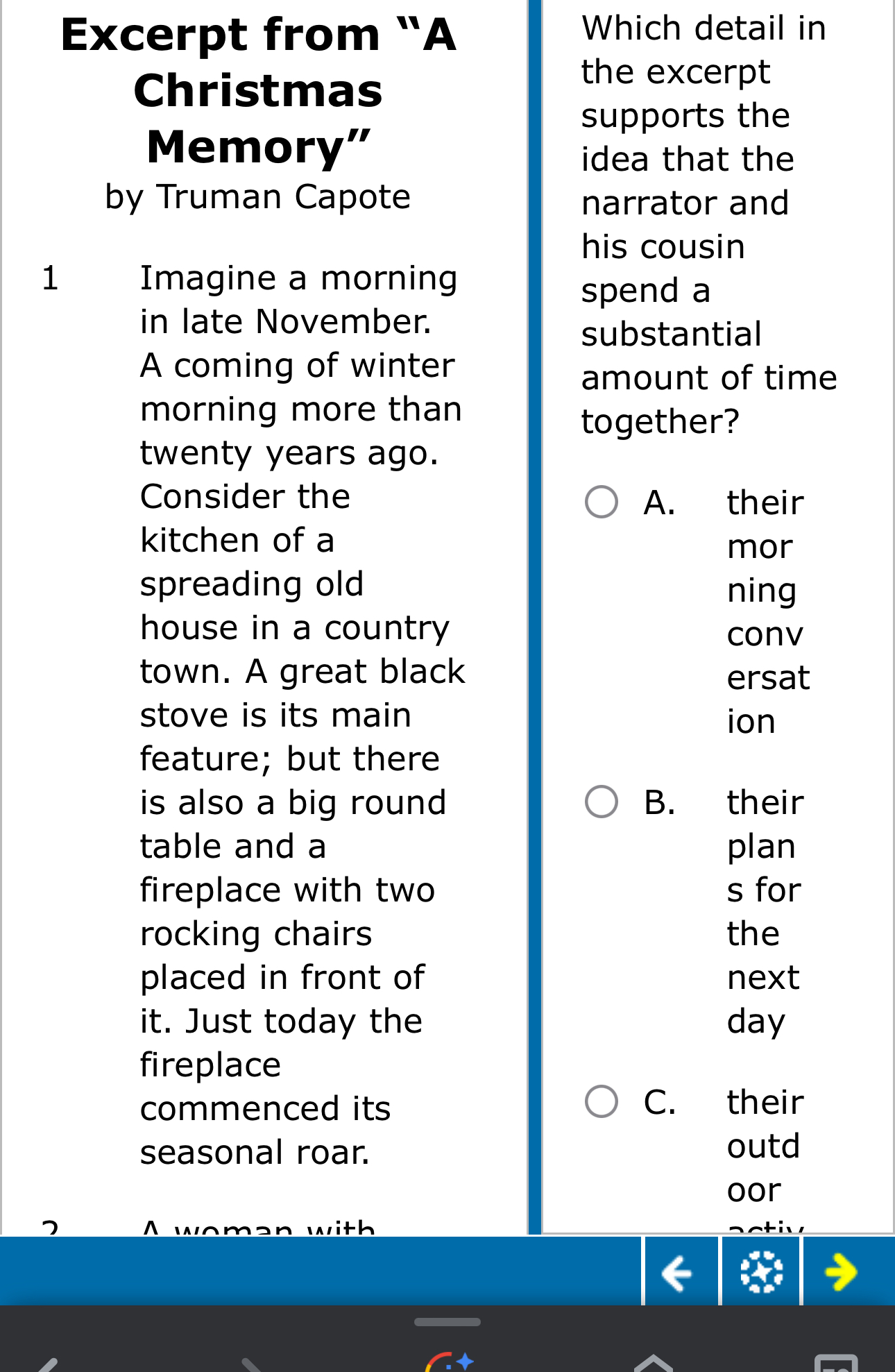 Solved Excerpt from "A Christmas Memory"by Truman Capote1 | Chegg.com