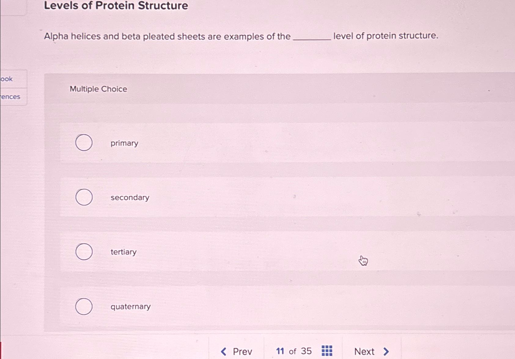 Solved Levels of Protein StructureAlpha helices and beta | Chegg.com