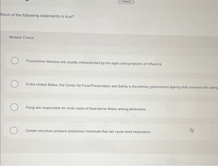 Solved Which of the following statements is true? Multiple | Chegg.com