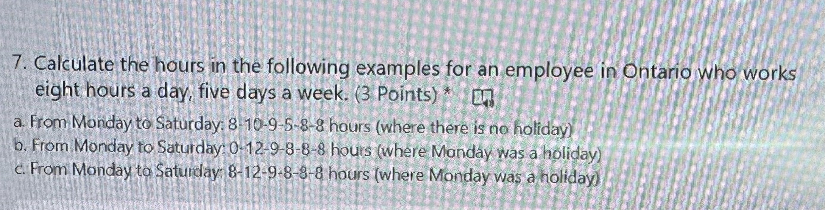 Solved Calculate the hours in the following examples for an | Chegg.com
