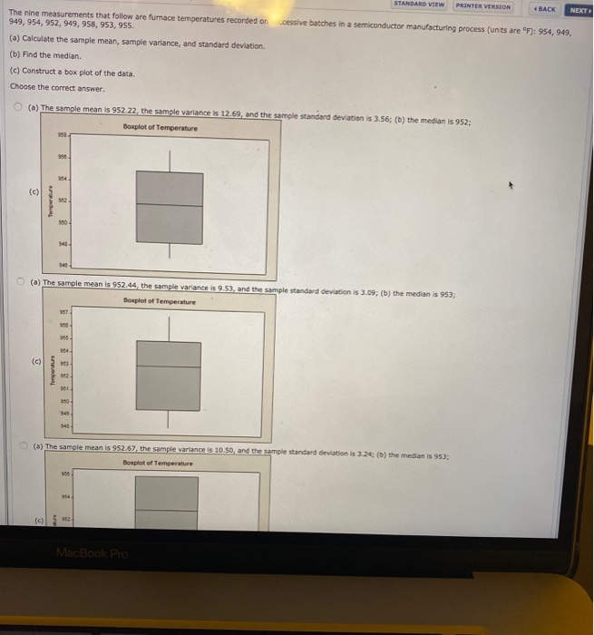 Solved STANDARD VIEW PRINTER VERSION « BACK NEXT The nine | Chegg.com