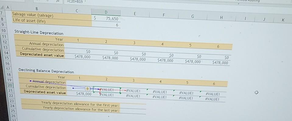 Solved 5. Go to the Depreciation worksheet. Hwan needs to | Chegg.com