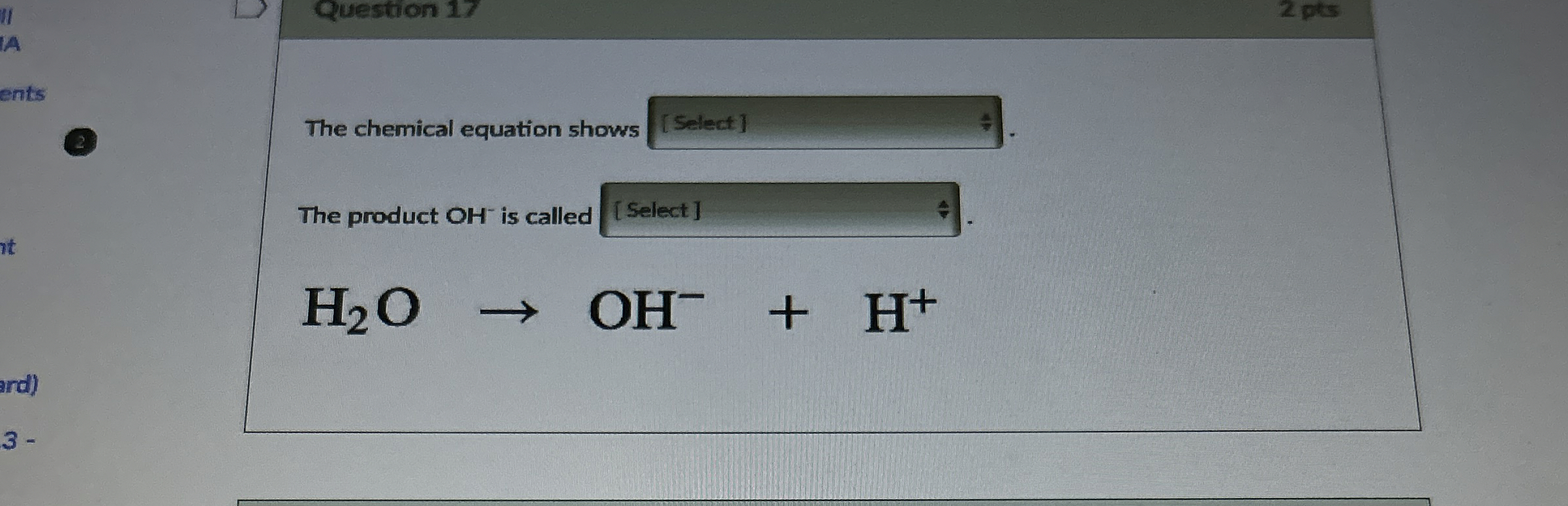 Solved Question 172 ﻿ptsThe chemical equation showThe | Chegg.com